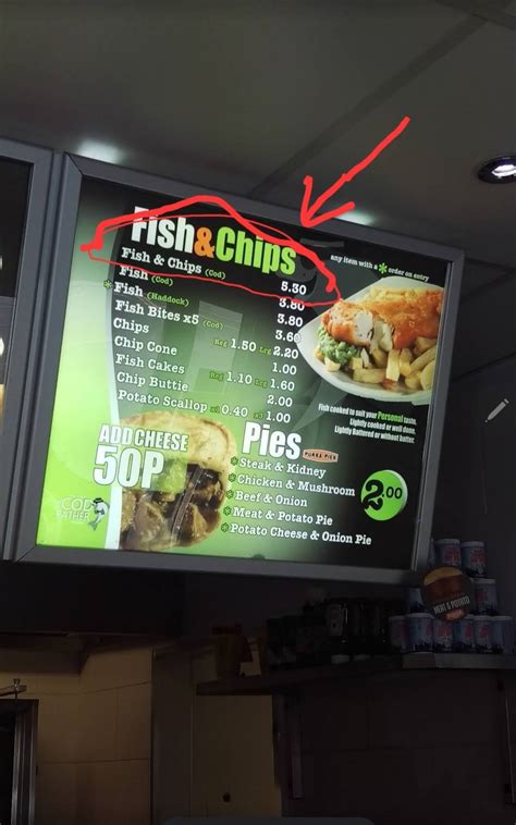 Menu At The Codfather Restaurant Wakefield