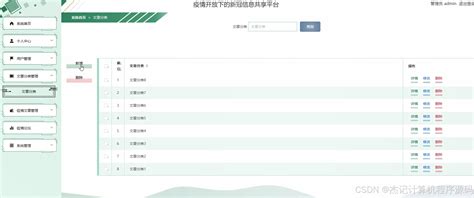 【开题报告】基于springbootvue疫情开放下的新冠信息共享平台（程序源码论文 计算机毕业设计 Csdn博客