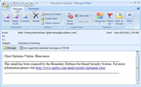 Error Message Not Supported Calendar Messageics In Outlook 2007