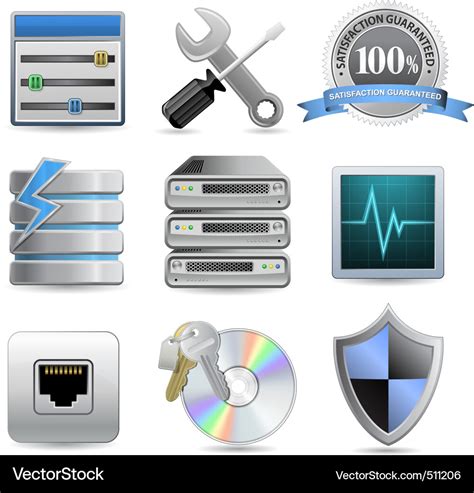 Web Hosting Icons Royalty Free Vector Image Vectorstock