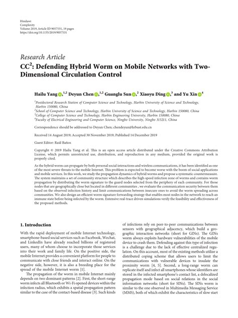 pdf cc defending hybrid worm on mobile networks with two dimensional