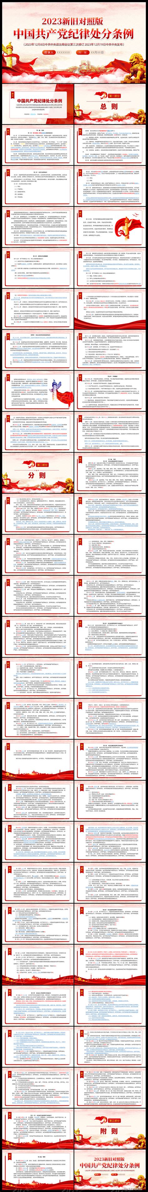 中国共产党纪律处分条例新旧对照ppt下载 红动中国