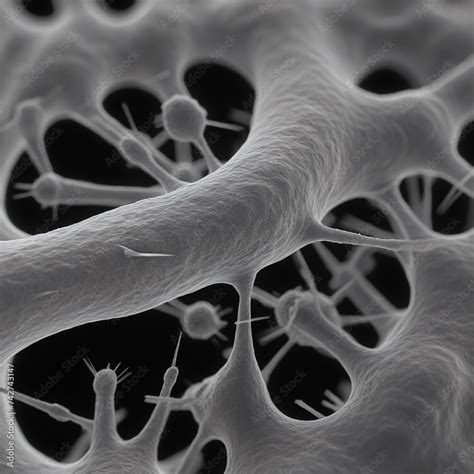 3d Rendered Illustration Of A Cell Meshwork Under Scanning Electron