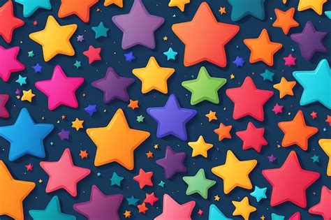 Premium Vector A Collection Of Colorful Stars With A Colorful Background