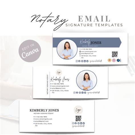 Notary Email Signature Notary Signing Agent Email Template Notary Branding Logo Notary