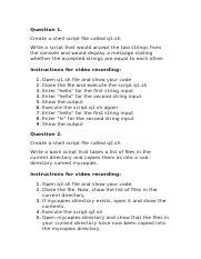As Docx Question Create A Shell Script File Called Q Sh Write A Script That Would Accept
