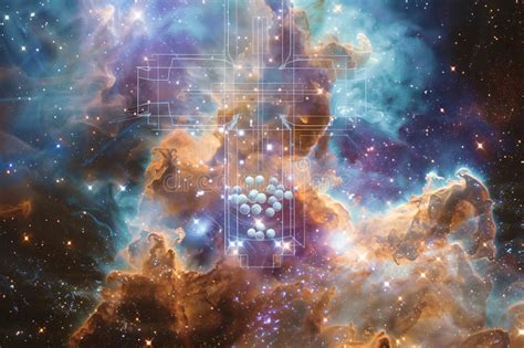 Cosmic Nebula Structure Jwst Data Visualization Of Stellar Formation Stock Illustration