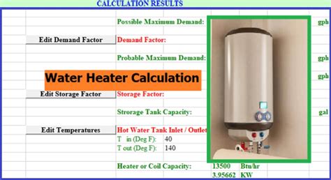 Electric Water Heater Calculation Sheet Hvacsimplified In