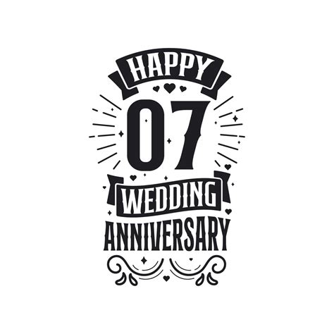 Diseño De Tipografía De Celebración De Aniversario De 7 Años Feliz