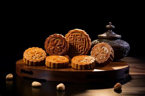 Festive Moon Cakes Chinese Generate Ai