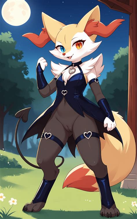 Rule 34 1girls 2025 Ai Generated Anthro Black Fur Blue Eyes Braixen