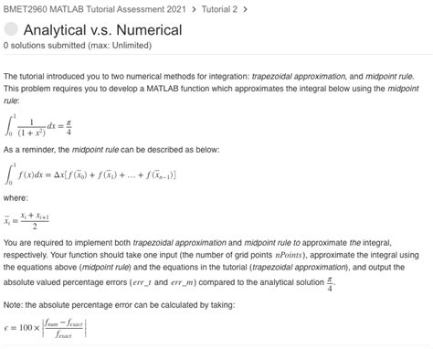solved bmet2960 matlab tutorial assessment 2021 tutorial 2