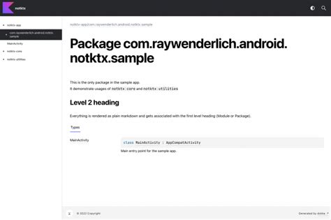 Documenting Kotlin Code For Android Using Kdoc And Dokka Kodeco