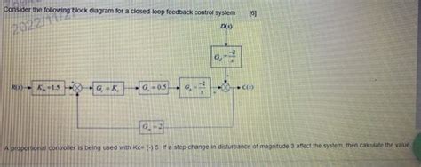 Solved Consider The Following Block Diagram For A Chegg