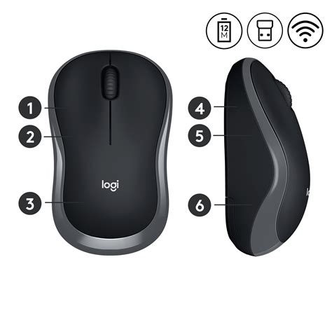 Souris Sans Fil Optique LOGITECH M185 Gris Gris Neuf