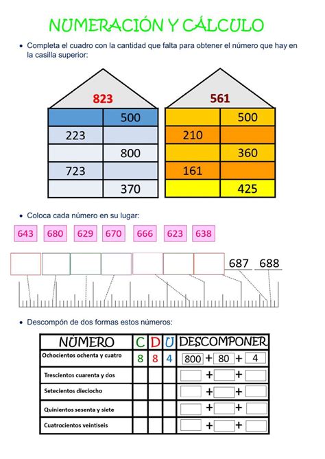 Numeración Y Cálculo Segundocossio Live Worksheets