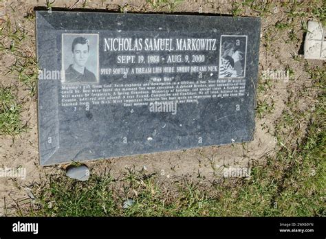Mission Hills California Usa 26th March 2024 Nicholas Samuel Markowitzs Grave He Was A