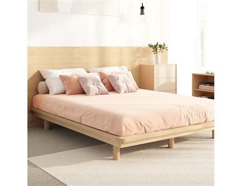 Oikiture Bed Frame Queen Size Wooden Timber Bed Base Floating Beds