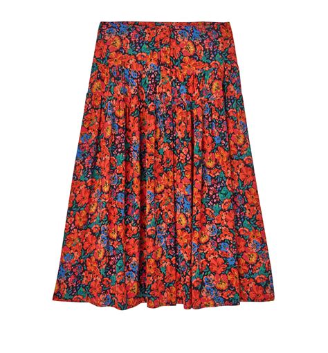 Flared Patterned Skirt Multicolour Print