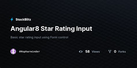 Angular8 Star Rating Input StackBlitz
