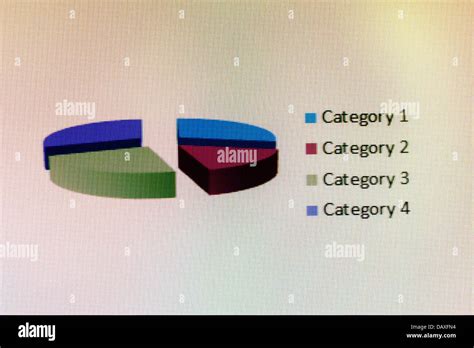 Business Pie Chart On Computer Monitor Stock Photo Alamy