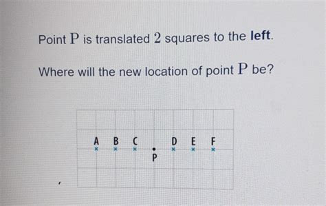 Solved Point P Is Translated 2 Squares To The Left Where Will The