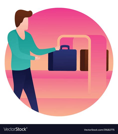 Luggage Checking Royalty Free Vector Image Vectorstock