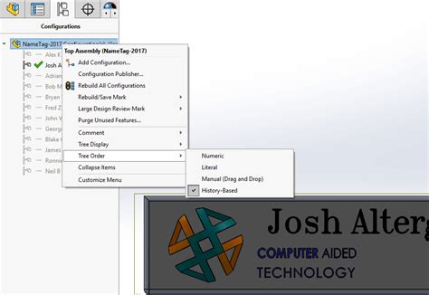 Solidworks 2017 Customizing Configuration Sort Order
