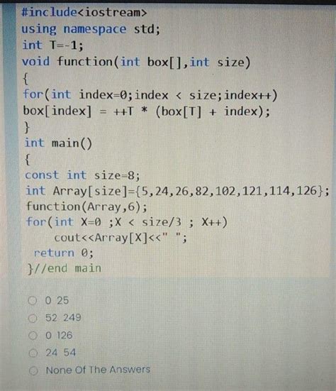 Solved Include Using Namespace Std Int T 1 Void