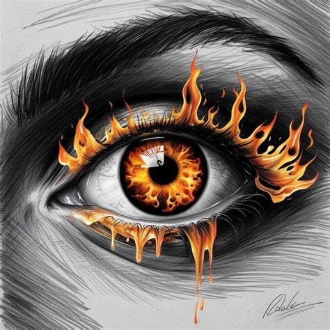Fire Eyes Illustration Premium Ai Generated Image