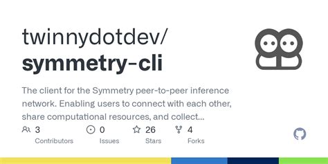 Github Twinnydotdevsymmetry Cli The Client For The Symmetry Peer To Peer Inference Network