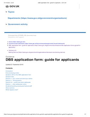Fillable Online DBS Application Form Countersignatories Guide Fax Email Print PdfFiller
