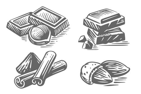 Chocolate Sketch Pieces Of Chocolate Bar 13215850 Vector Art At Vecteezy