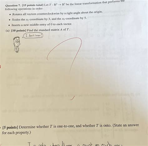 Solved Question 7 15 Points Total Let T R2R3 Be The Chegg Com