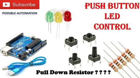 push button and led control with arduino how to use button with arduino