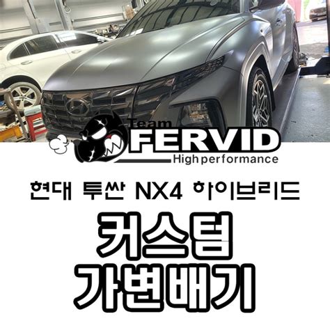 현대 투싼 Nx4 하이브리드 가변 듀얼 머플러 티탄 블루 머플러팁 튜닝 네이버 블로그