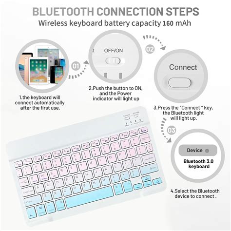 Teclado Bluetooth Ultra Portátil Mini Teclado Sem Fio Recarregável Compatível Com Apple Ipad