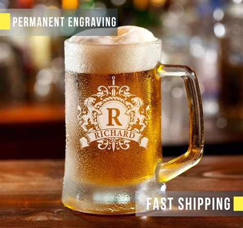 Personalized Beer Mug Custom Engraved Monogrammed Personalized Beer Mug