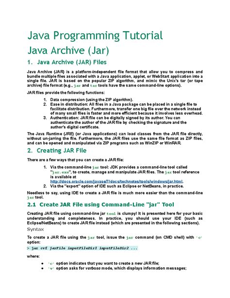 Java Programming Tutorial 117 Java Programming Tutorial Java Archive Jar 1 Java Archive