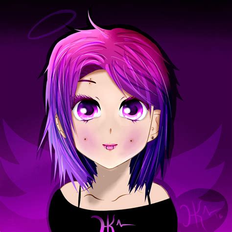 Chica Emo Lila By Hokkami Hk On Deviantart