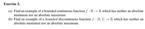 Solved Exercise A Find An Example Of A Bounded Chegg