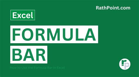 How To Use The Formula Bar In Excel