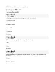 EDUC 701 Quiz Information Processing Theory Docx EDUC 701 Quiz