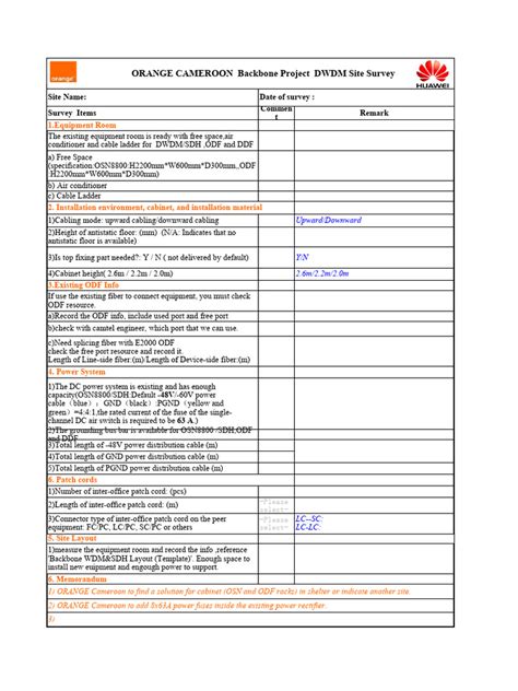 Orange Checklist Ocm Dwdm Ver 10 Pdf Telecommunications