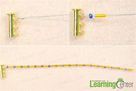 How To Make A Diamond Bugle Bead Bracelet With Royalblue Seed Beads