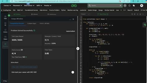 Geeksforgeeks Gfg160 Bfs Gridproblems Rottingoranges Graphalgorithms Mahvish Pathan