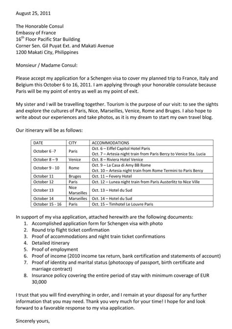 Personal Covering Letter For Schengen Visa Sample 3 Lettering