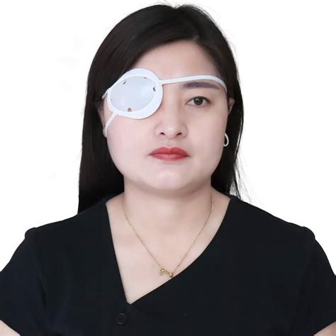 Eye Shield After Cataract Surgery Old Woman With Protective Eye Patch