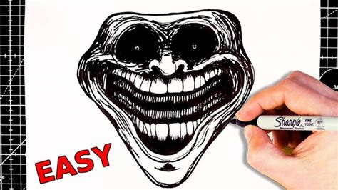Troll Face Scared How To Draw Troll Face Step By Step Tutorial