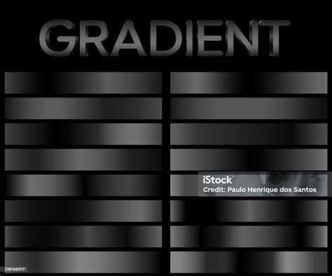 검정 그라데이션 배경 벡터입니다 실버 블랙 메탈릭 크롬 알루미늄 플래티넘 스틸 철 금속 호일 텍스처 벡터 그라디언트 템플릿 0명에 대한 스톡 벡터 아트 및 기타 이미지